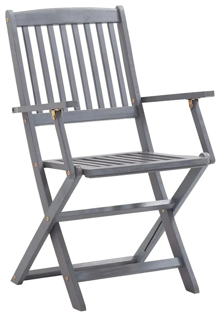 Skládací zahradní židle s poduškami 4 ks masivní akáciové dřevo,  3064530