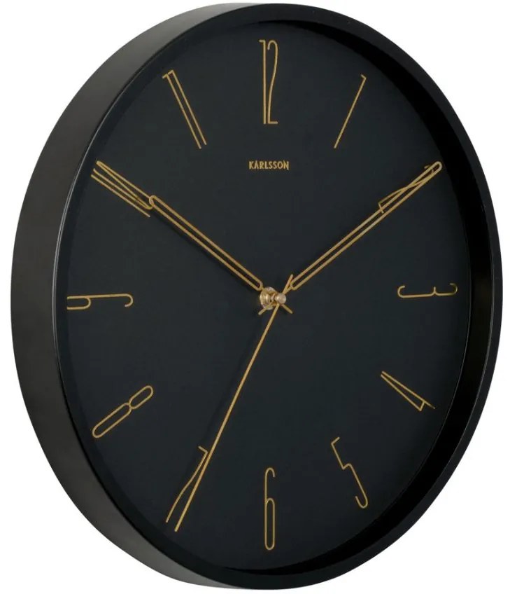 Time for home Černé kovové nástěnné hodiny Saeli 35 cm