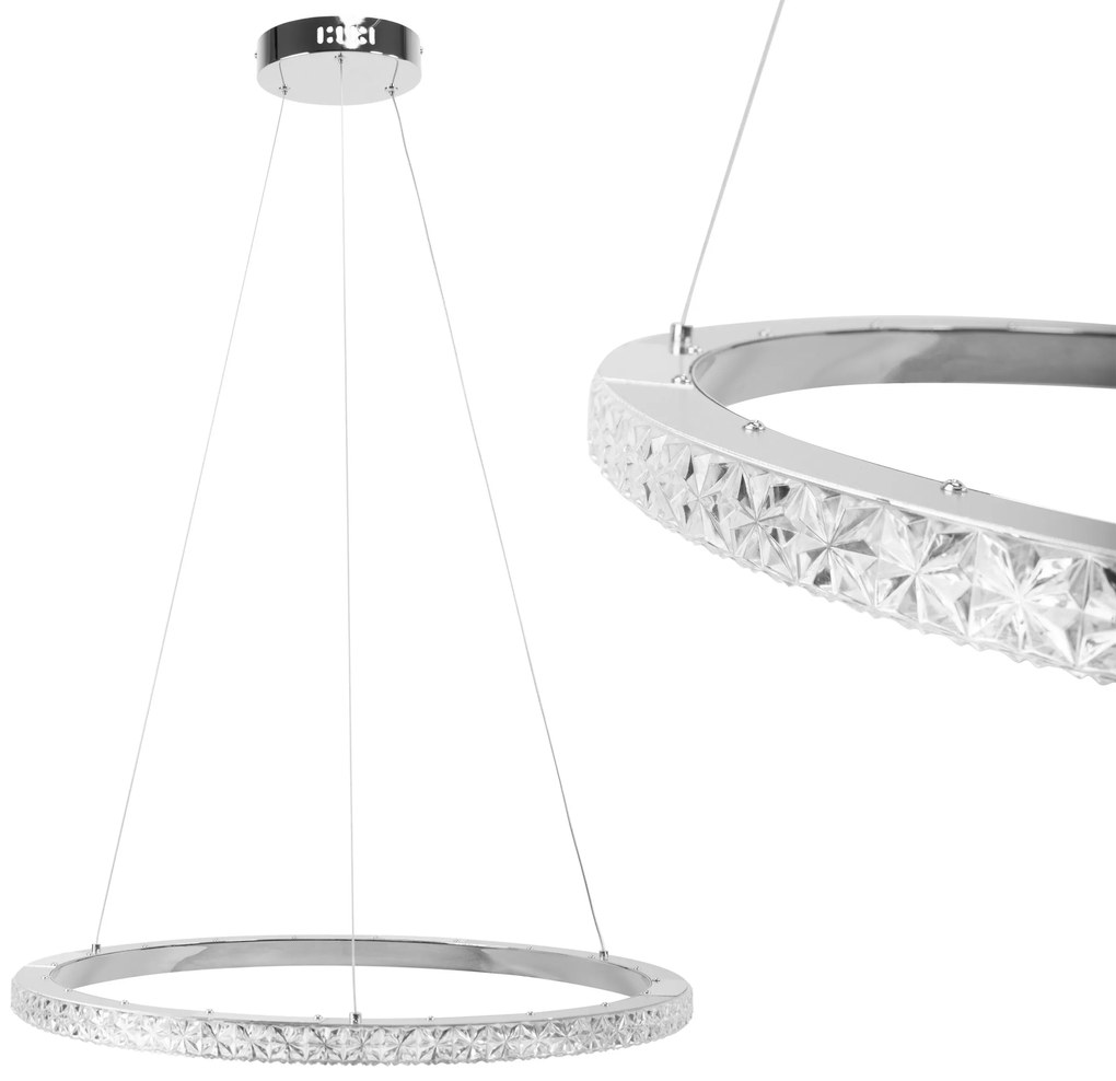 Toolight Závěsné LED osvětlení Crystal LE1 MS010-CP 59 cm chrom