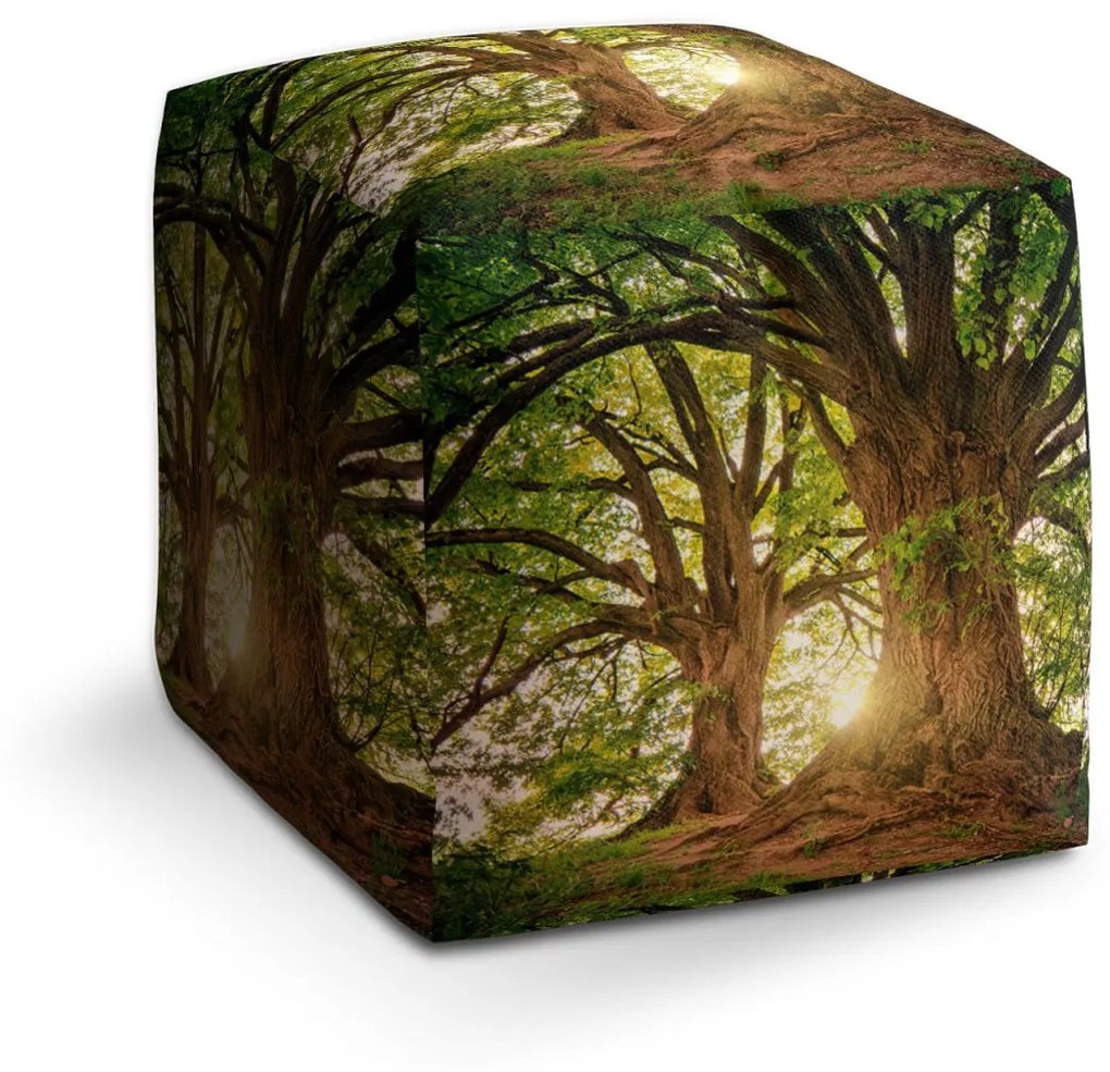 Sablio Taburet Cube Stromy: 40x40x40 cm
