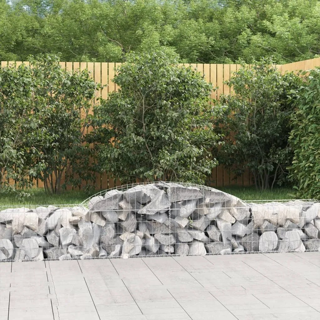 Klenuté gabionové koše 2 ks 300x50x40/60 cm pozinkované železo 3146647