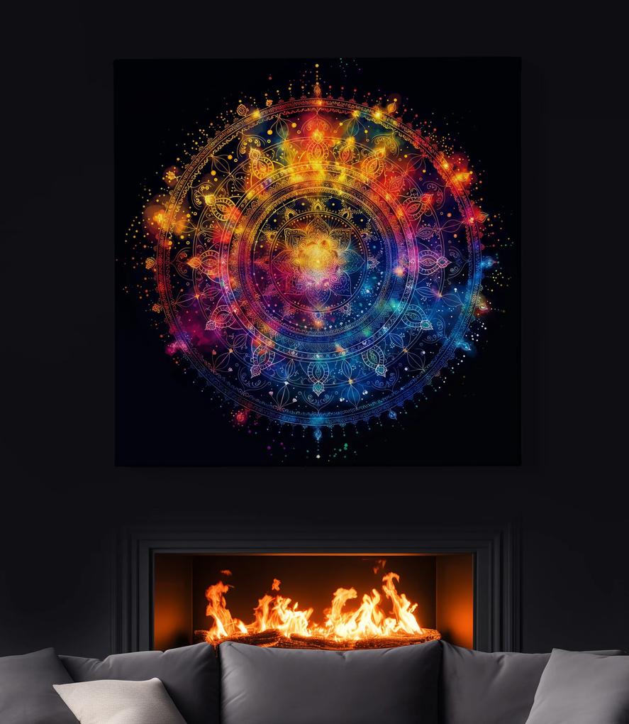 Obraz na plátně - Mandala Zářivá seance FeelHappy.cz Velikost obrazu: 100 x 100 cm