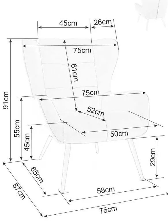Křeslo Arroyal Velvet, šedá