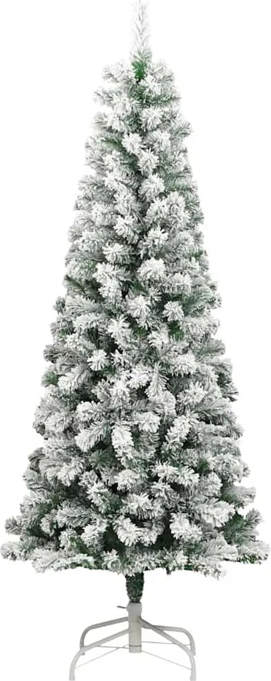 Umělý Skládací Vánoční Strom 300 LED Zelená a bílá 180 cm 3395602