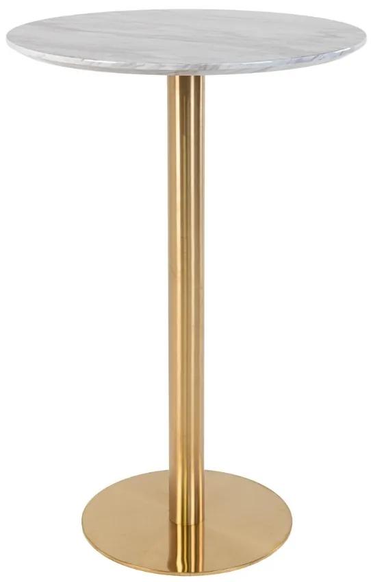 OnaDnes -20% Nordic Living Zlatý mramorový kulatý barový stůl Ascona 70 cm