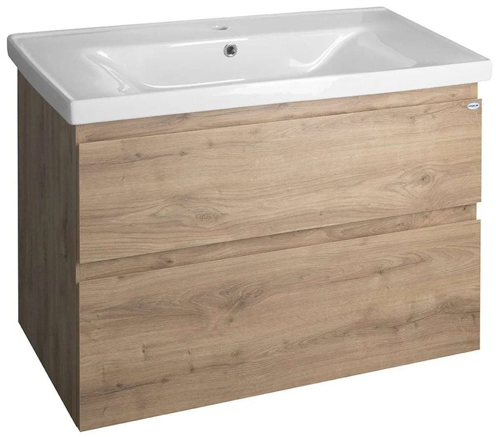 Aqualine Altair - Umyvadlová skříňka 60x87x45 cm, 2 zásuvky, dub emporio AI390