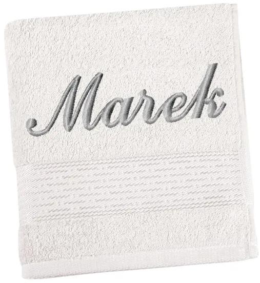 Bellatex Froté ručník proužek s výšivkou jména 50x100 cm bílá