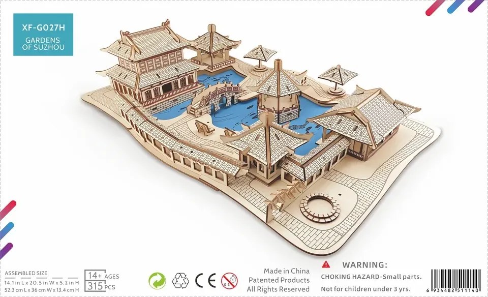 Woodcraft construction kit Woodcraft Dřevěné 3D puzzle Zahrady Suzhou