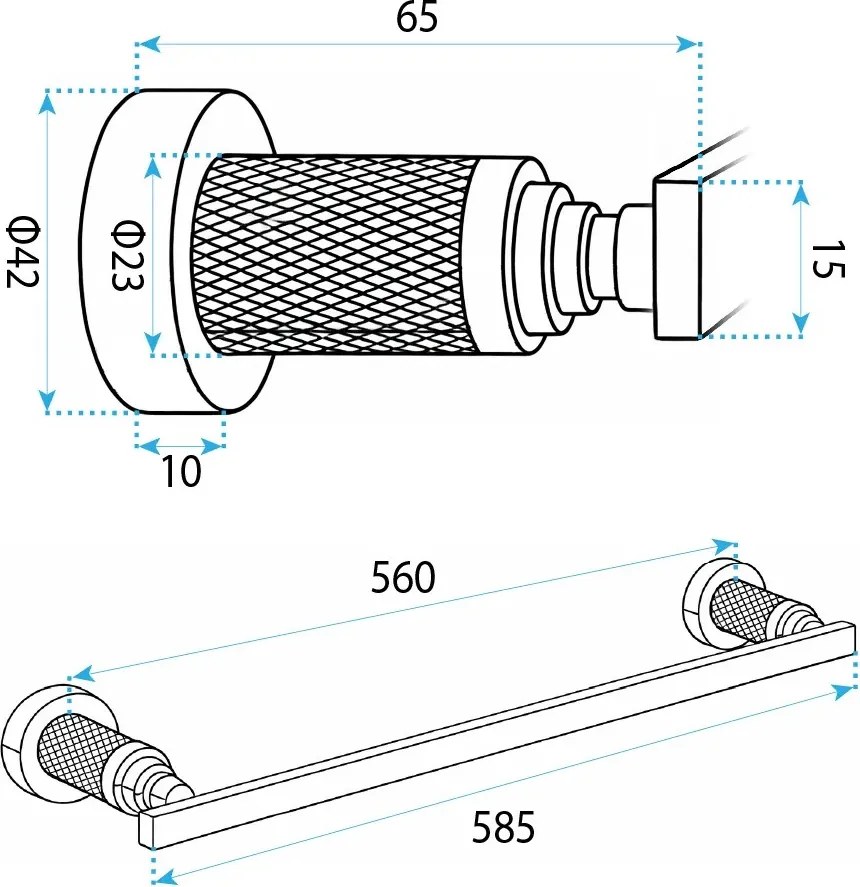 Držák na ručníky REA RIVO 81301 zlatý kartáčovaný
