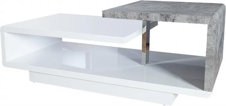 Inviro Konferenční stolek JALIS 100 cm, bílá/beton