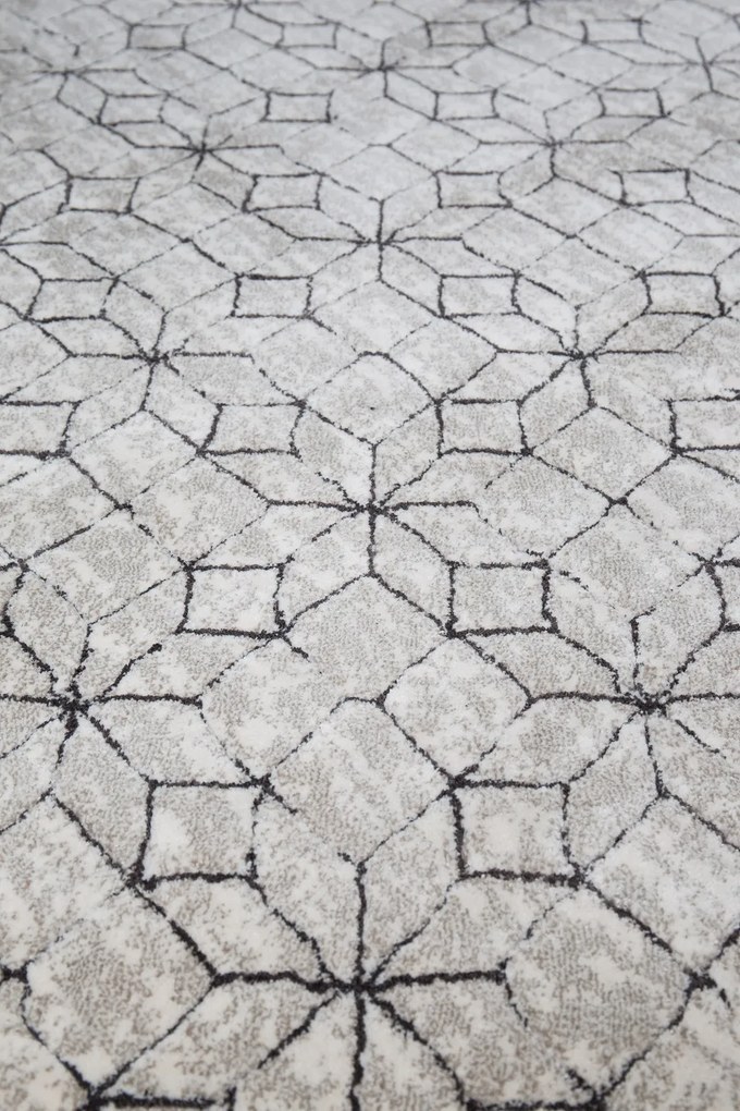 U-style Světle šedý koberec VENGA 160x230 cm s černými vzory