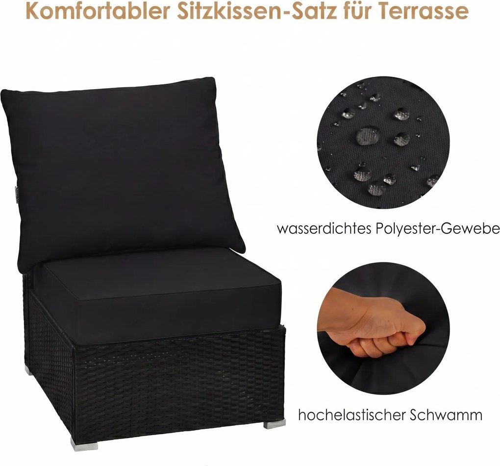 Costway Polštář na zahradní nábytek sedák + opěrák 60 x 40 x 20 cm polštáře