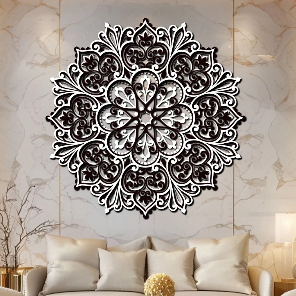 dřevo života 3 vrstvá mandala ŽIVOTA Zvolte rozměr Ø (cm): 40, Zvolte barevný dekor: dub zlatý-ořech