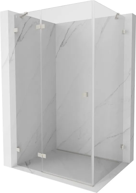 Mexen Lunar, výklopný sprchový kout levý 90 x 70 cm, 8mm čiré sklo, ocelový profil, 834-090-070-97-00-L