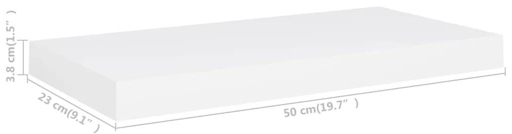 vidaXL Plovoucí nástěnné police 2 ks 50 x 23 x 3,8 cm MDF [323809] Barva: šedá s vysokým leskem