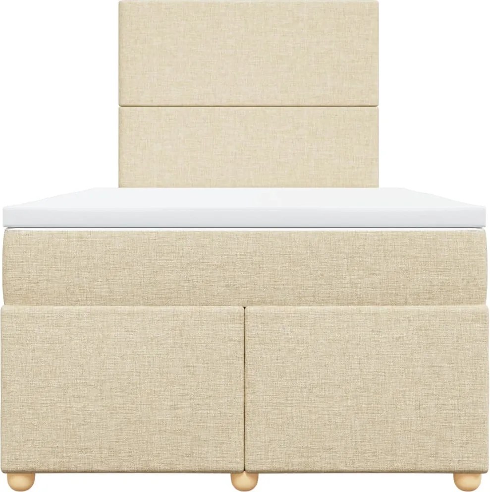 Box spring postel s matrací krémová 120x200 cm textil 3293545