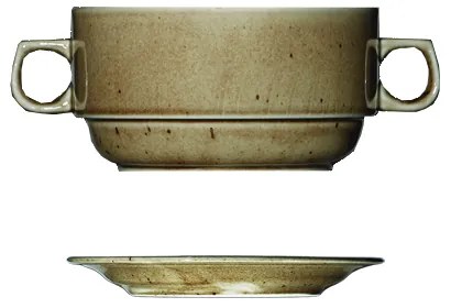 Šálek na polévku s podšálkem, souprava COUNTRY RANGE, objem: 46 clvýška: 6,5 cm, výrobce G. Benedikt