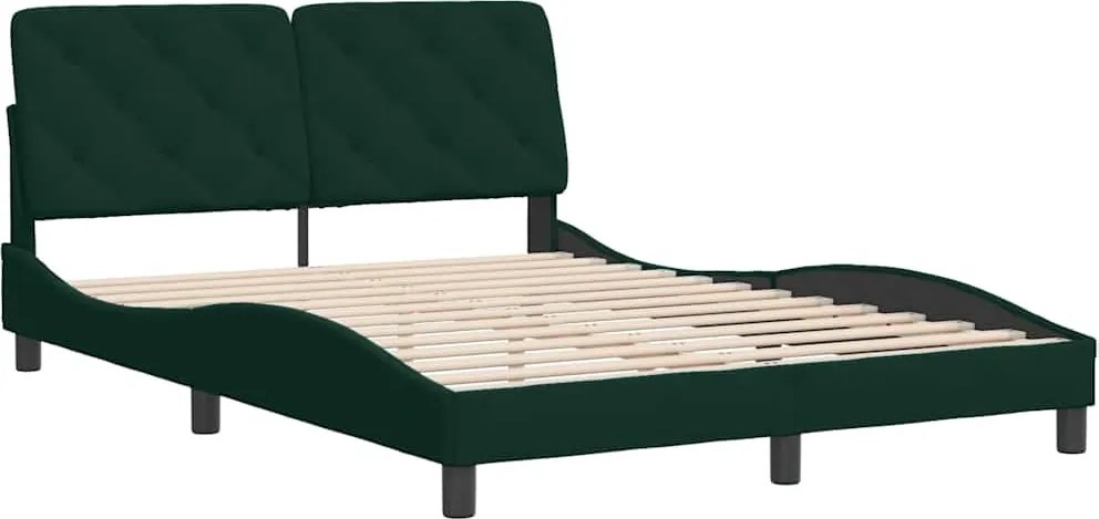 Rám postele bez matrace tmavě zelená 140 x 190 cm samet 3207920