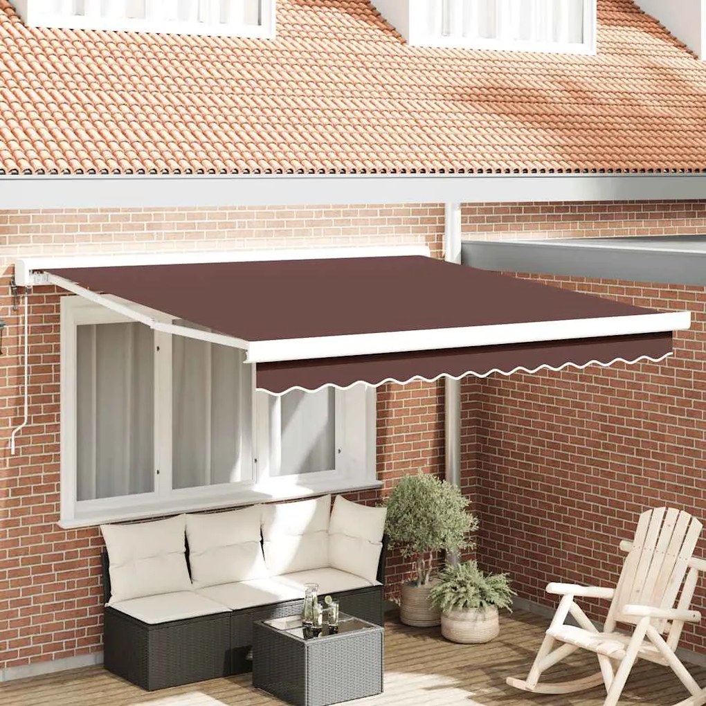 Automatická zatahovací markýza hnědá 300 x 250 cm 3215728