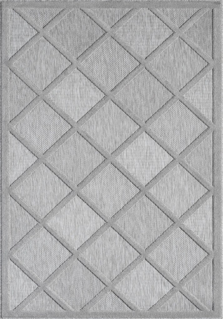 My Flair, Kusový koberec Mara II grau – na ven i na doma, 160x230, šedá, chodba / předsíň
