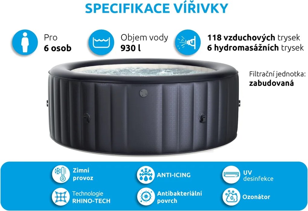 MSpa mobilní vířivka CARLTON pro 6 osob 2200W