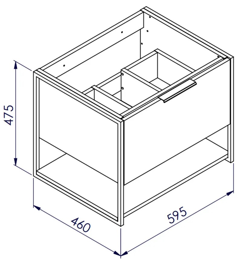 BPS-koupelny Koupelnová skříňka pod deskové umyvadlo Kubus OC ZV 60-HD