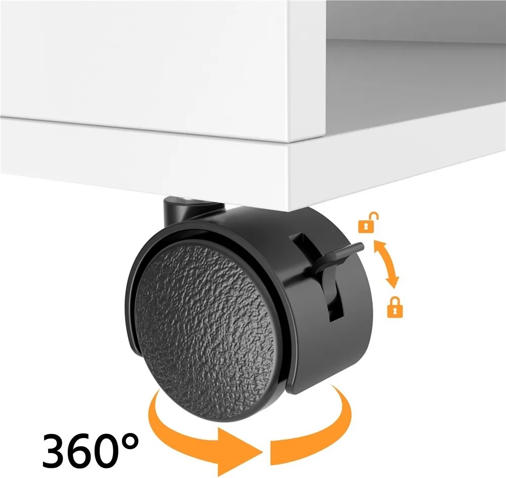 Psací stůl Yaheetech – bílá, 80 cm (délka) × 48 cm (šířka) × 76 cm (výška) (264773174225)