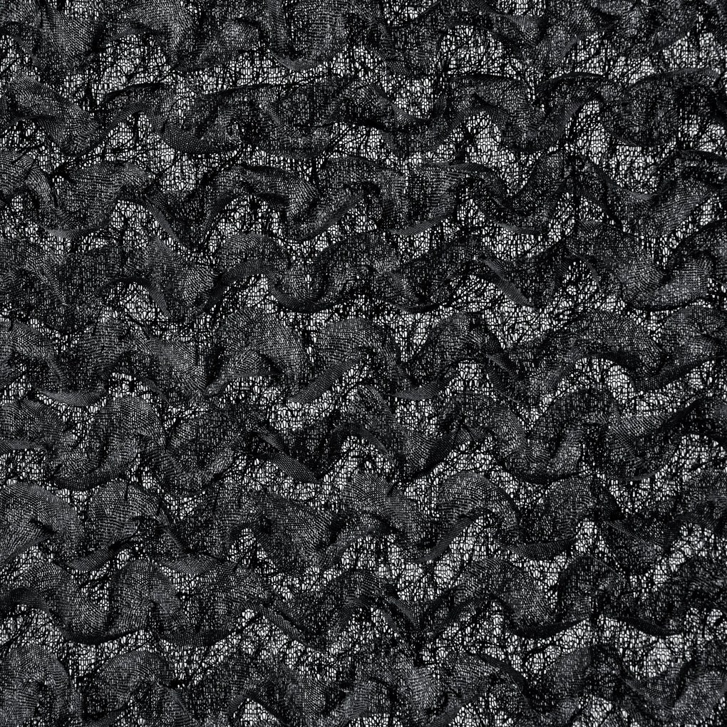 ZÁVĚS NA KROUŽCÍCH TIFFANY 135X250 CM ČERNÁ