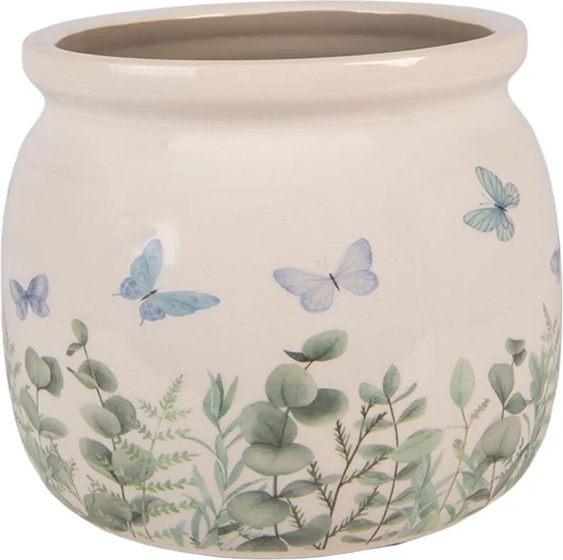 Dekorativní obal na květináč Butterflies Home M - Ø 16*13 cm