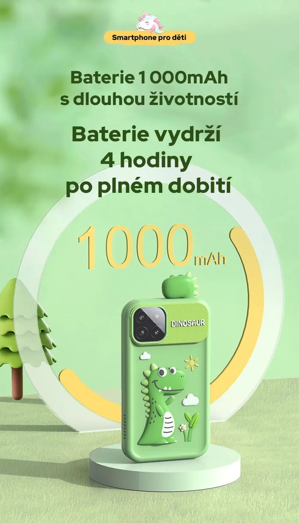 Bezdoteku Smartphone telefon pro děti Jednorožec růžový