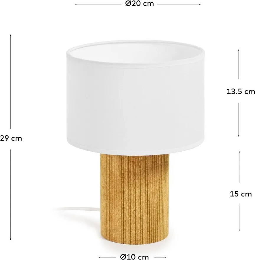 Dětská lampička v hořčicové barvě/bílá Bianella – Kave Home