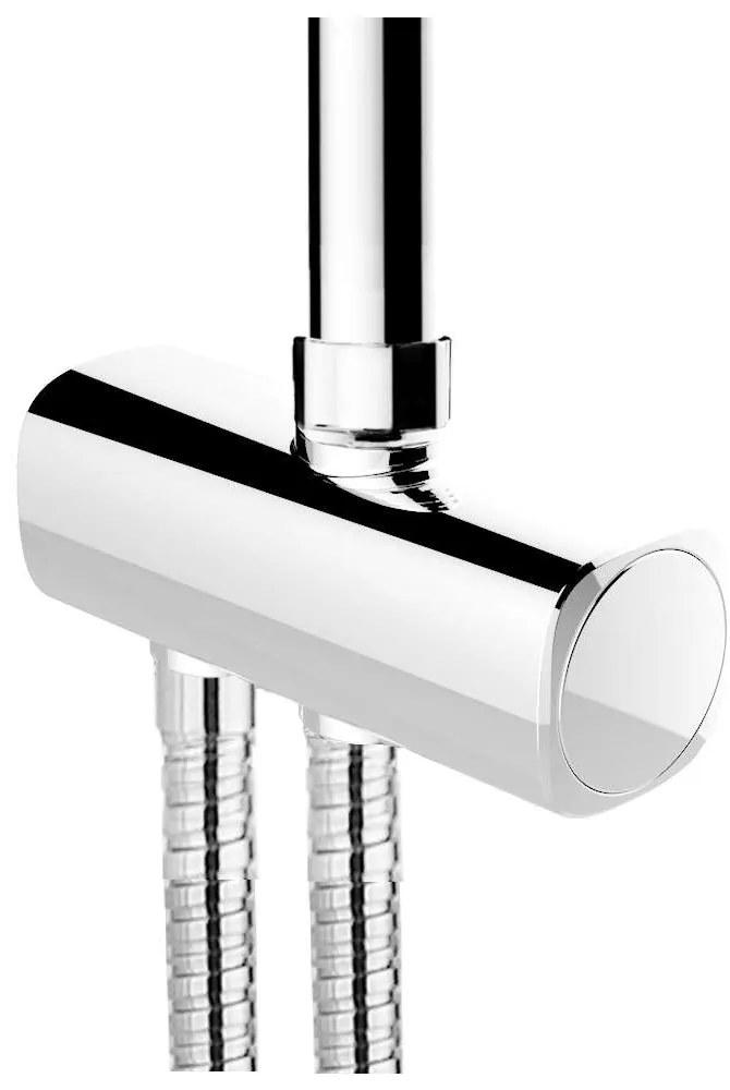 Mereo Mereo, Sprchový set s tyčí hranatý, bílá hlavová sprcha a třípolohová ruční sprchaí, bílý plast/chrom, CB95001SG2