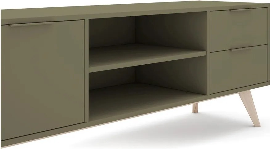 Zelený matný TV stolek 180x53x40 cm Campus – Marckeric