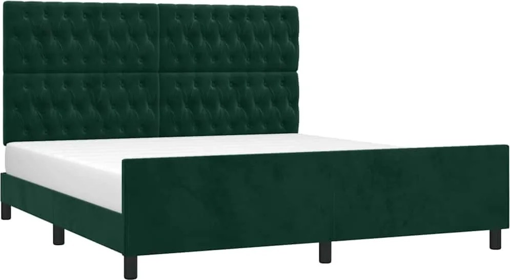 Rám postele s čelem tmavě zelený 180x200 cm samet 3125955