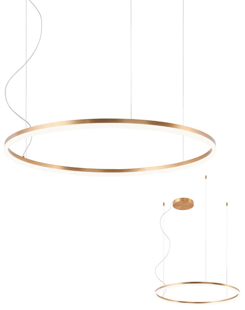 Redo 01-1713 závěsné LED stmívatelné svítidlo Orbit bronz, 55W, 3000K, ø80cm