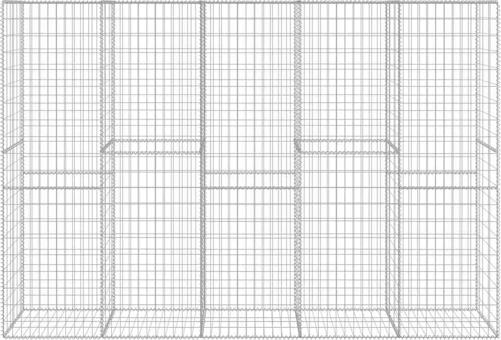 Gabionová zeď s víkem pozinkovaná ocel 300 x 50 x 200 cm 145090