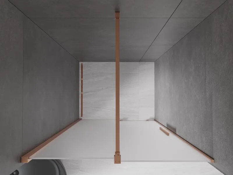 Mexen Velar, posuvné sprchové dveře do otvoru 90 cm, 8mm sklo námraza, měděná matná, 871-090-000-31-65