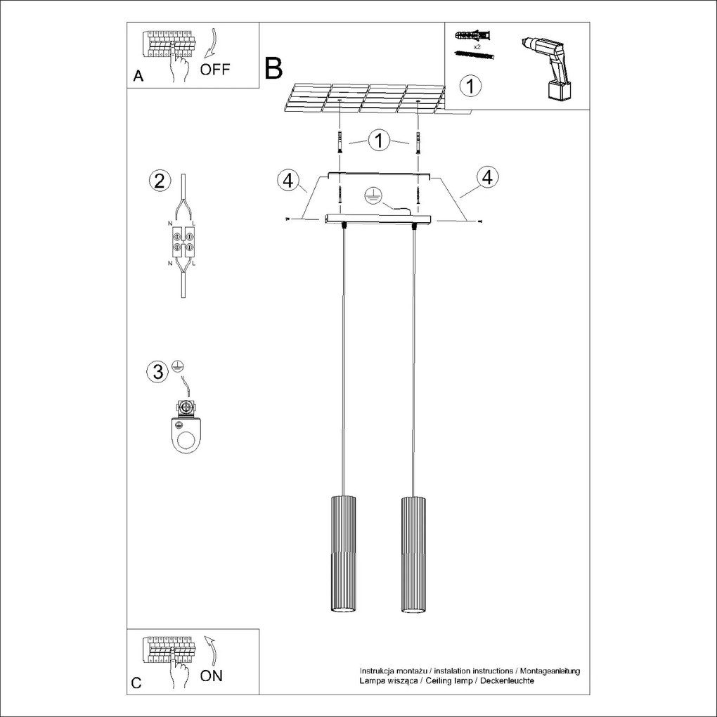 Sollux Lighting Závěsné svítidlo KARBON 2 červené okrové