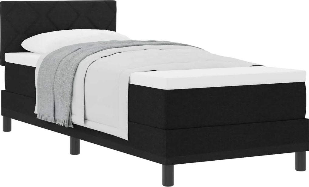 Postel s boxspringem s čelo Černý 80 x 200 cm textil 3338722