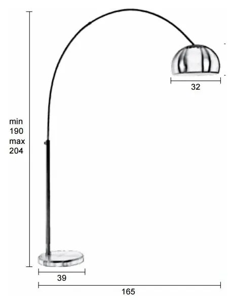 Stojací lampa White Label Metal Bow