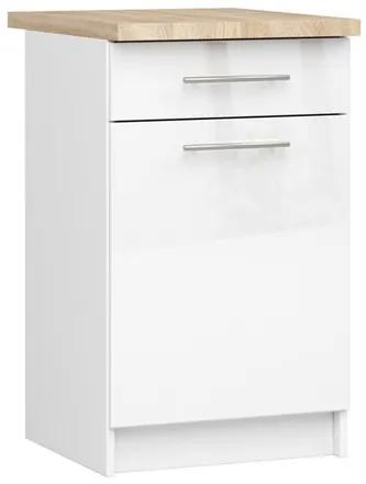 Kuchyňská skříňka OLIVIA S50 SZ1 - bílá/bílý lesk
