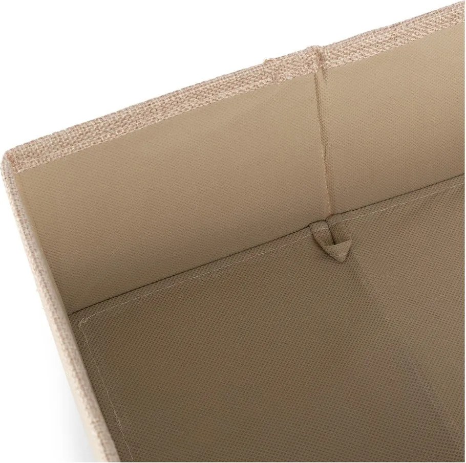 Béžový látkový úložný box 28x12x12 cm Sandy – Compactor