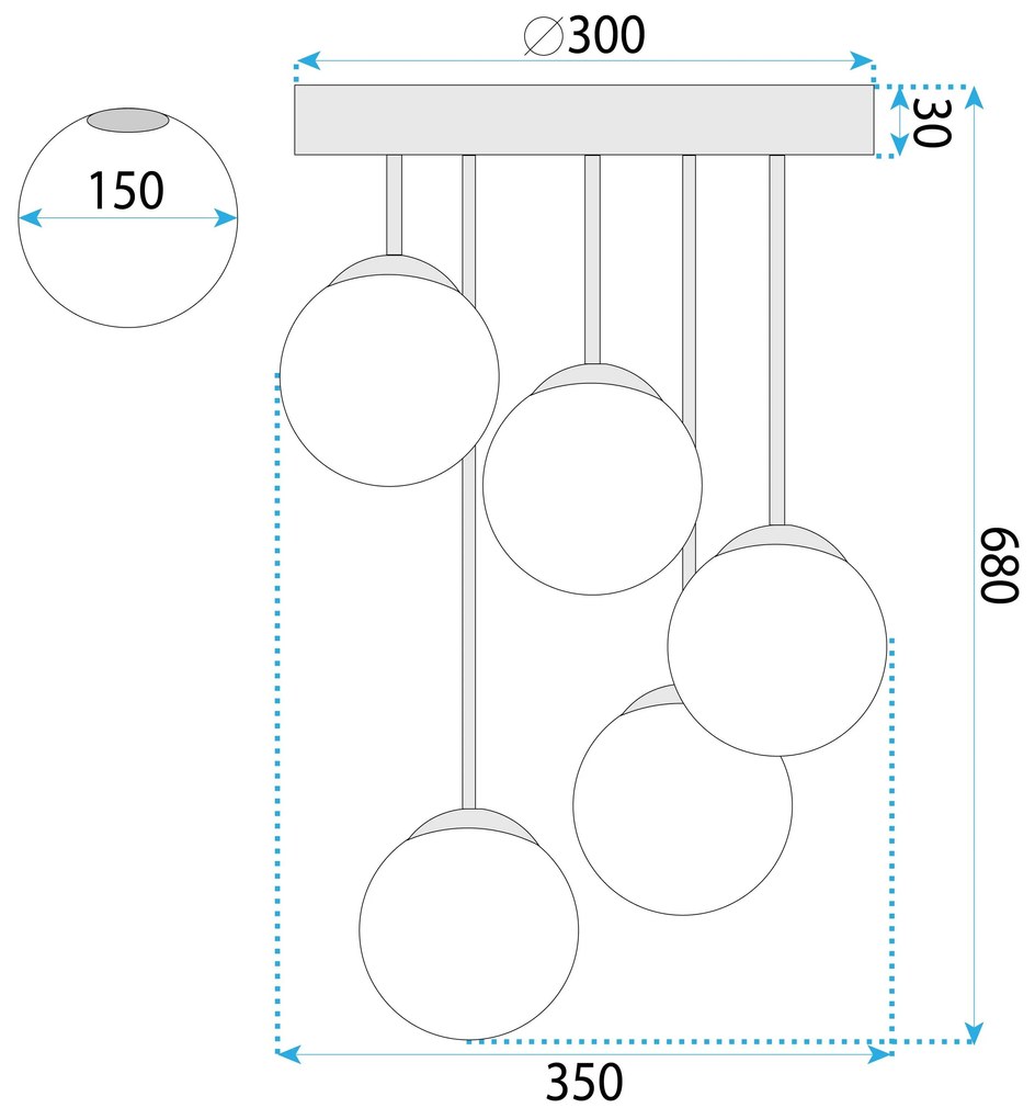Toolight Závěsné osvětlení Modern APP1816-5CPR černé