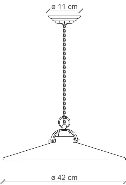 Ferroluce Závěsné retro svítidlo B&W, Ø 42 cm, 1xE27 Barva: Černá