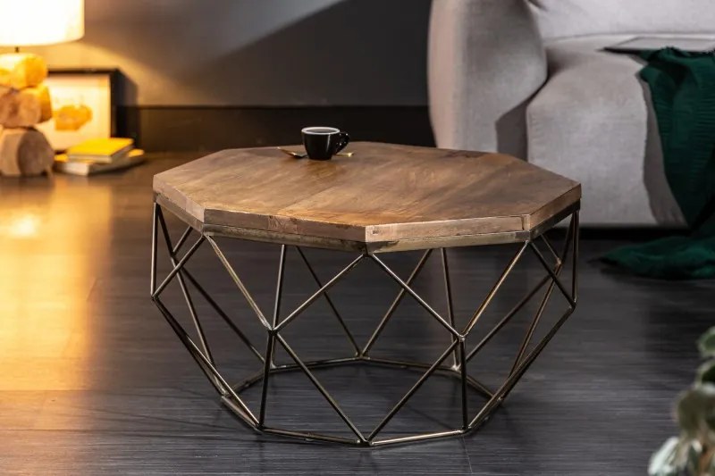 Noble Home Přírodní dřevěný konferenční stolek Diamond 70 cm