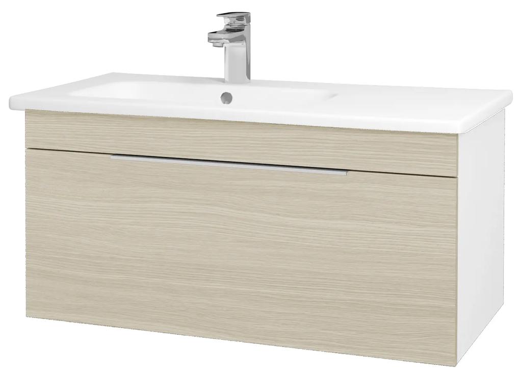 Dřevojas Koupelnová skříň ASTON SZZ 90 Varianta: N01 Bílá lesk / Úchytka T04 / N07 Stone
