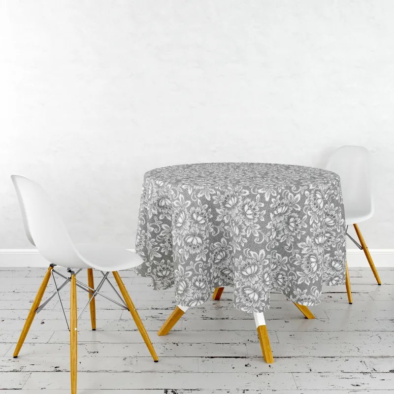 Ubrus PVC kulatý FL-1142-03 - Krajková elegance (různé velikosti)