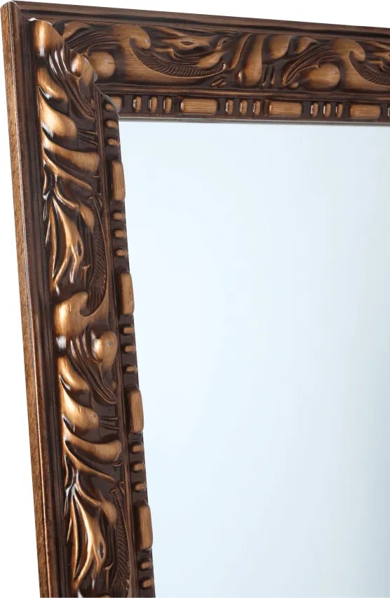Designové zrcadlo, hnědá, PANTOS
