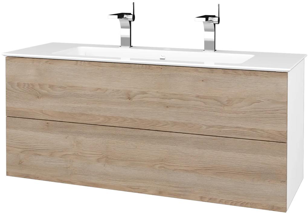 Dřevojas Koupelnová skříň VARIANTE SZZ2 120 (umyvadlo Pura) Varianta: N01 Bílá lesk / L01 Bílá vysoký lesk