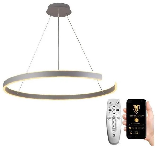 NEDES LED Stmívatelný lustr na lanku LED/100W/230V 3000-6500K + dálkové ovládání ND3482